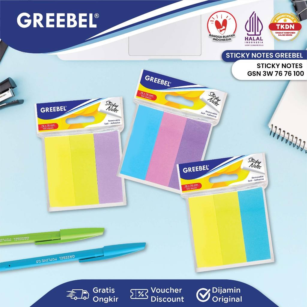 Jual GREEBEL Sticky Note / Catatan Notepad Kertas Catatan 100 Lembar ...