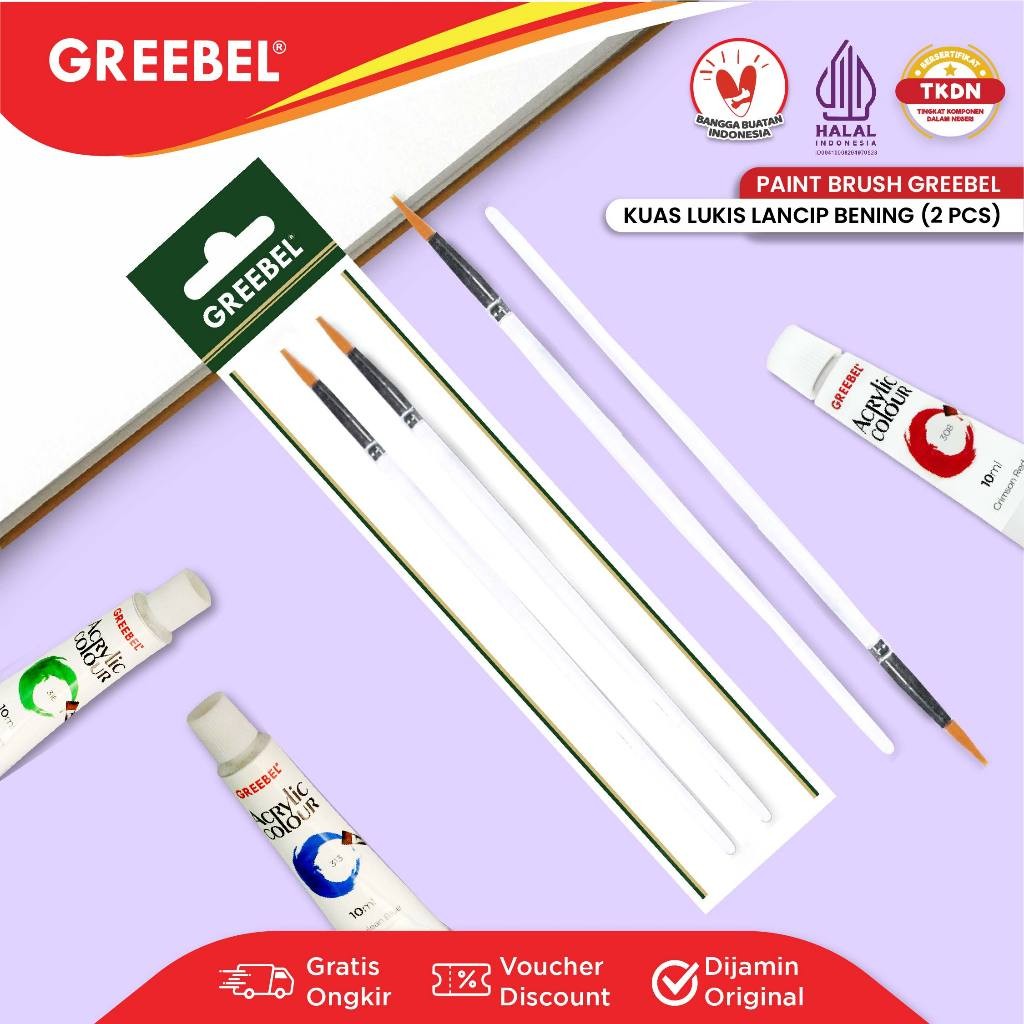 Jual Kuas / Paint Brush Lancip Bening Set Cat Akrilik / Air / Minyak ...