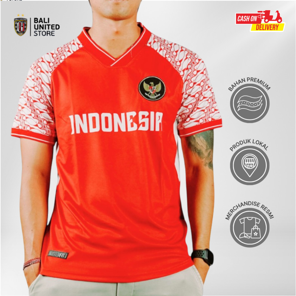 Jual Bali United Jersey Bola Garuda Indonesia Motif Batik Putih Merah ...