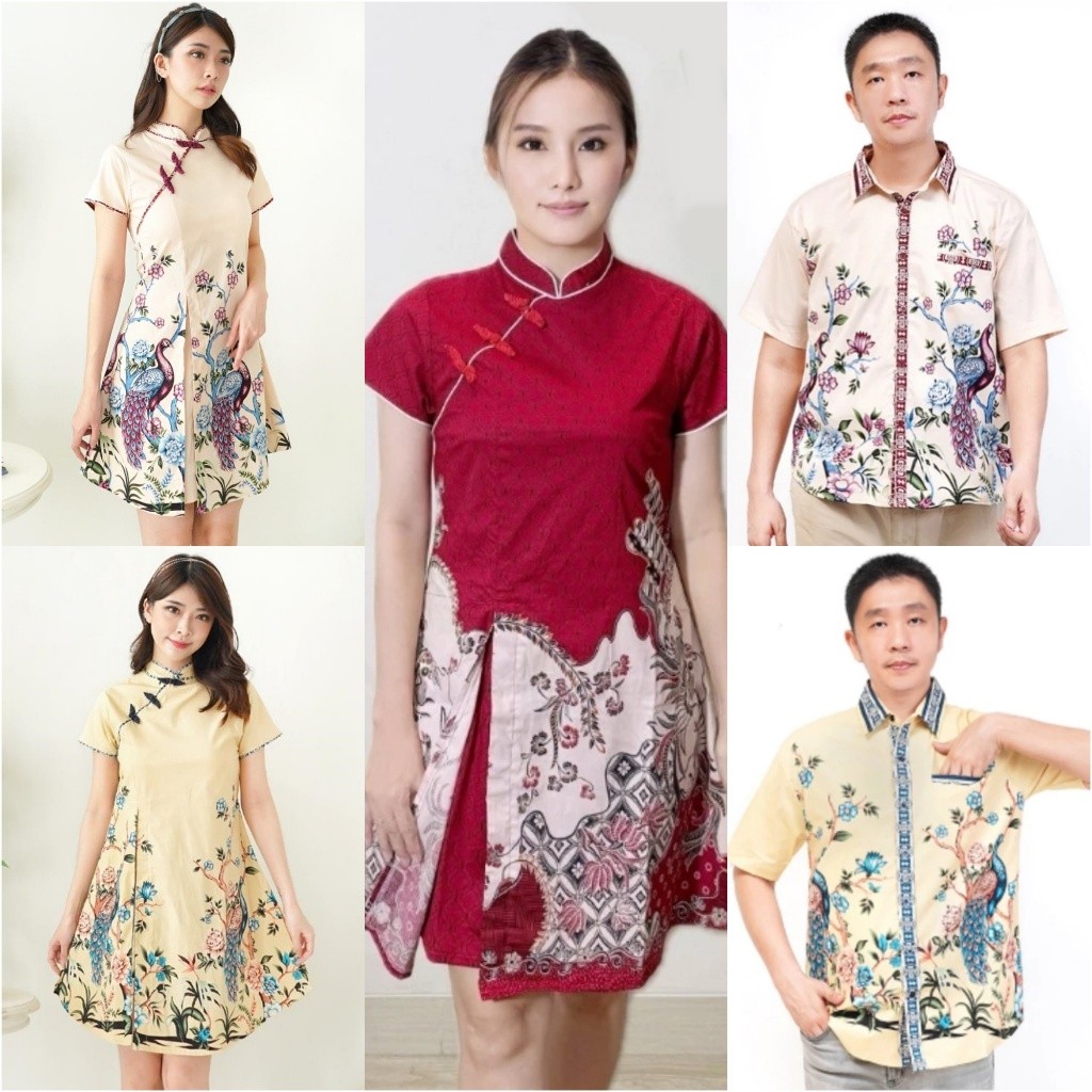Jual Viral !!! Dress Batik Cheongsam Merah Baju Terusan Imlek Remaja ...