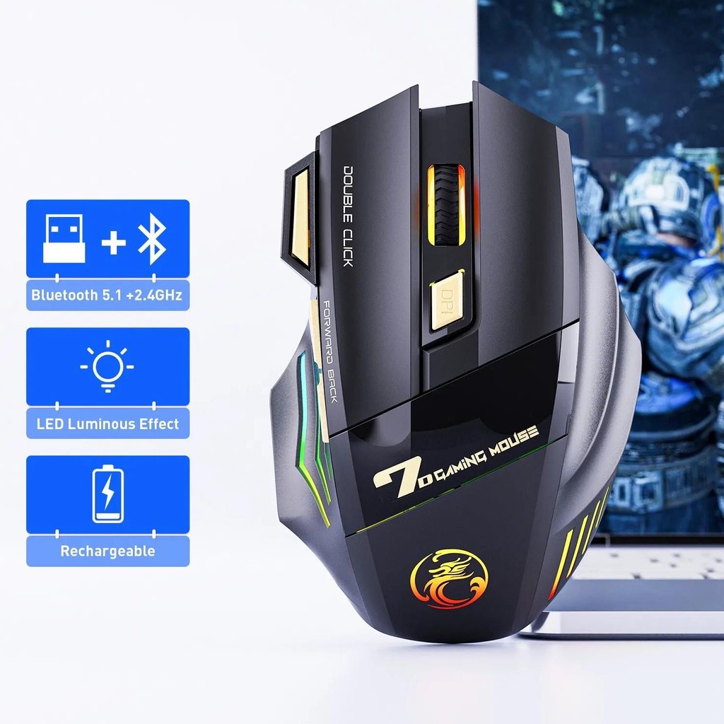 Jual Wireless Gaming Mouse Usb Imice Gw-X7 3200Dpi Dual Mode ...