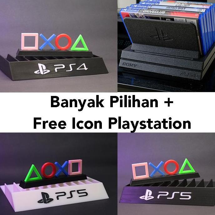 Jual Storage Rak Stand Tempat Kaset Game PS5 GRATIS ICON PLAYSTATION ...