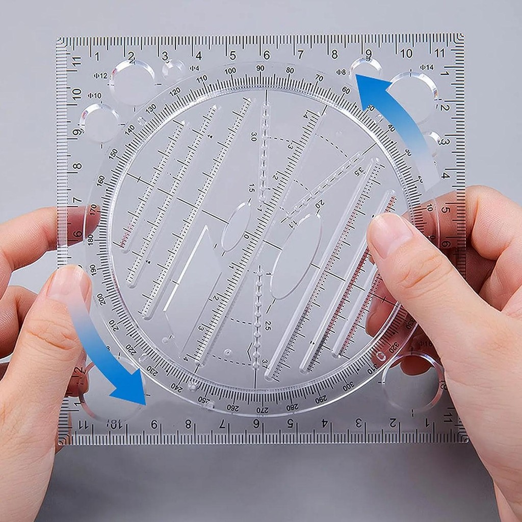 Jual Multifunctional Geometric Ruler Circle Maker Drawing Template ...