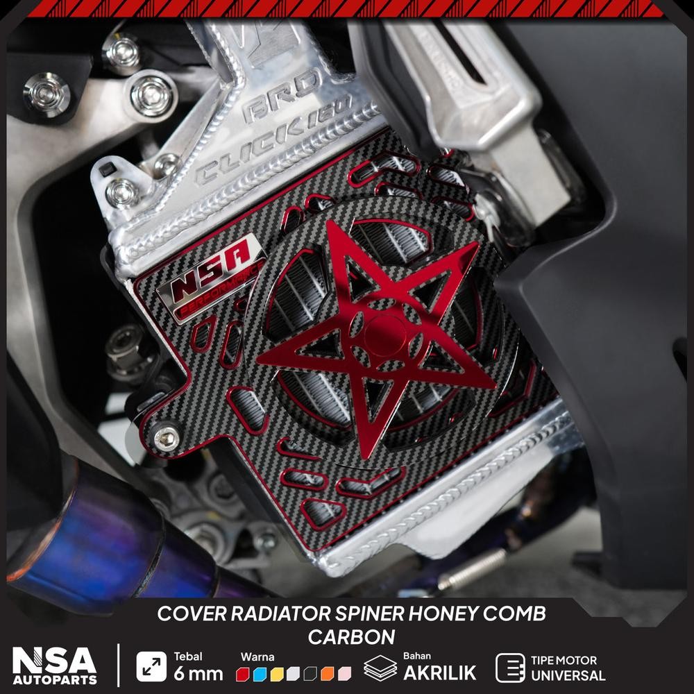 Jual COVER RADIATOR SPINER BINTANG CARBON SERIES VARIO PCX NMAX AEROX ...