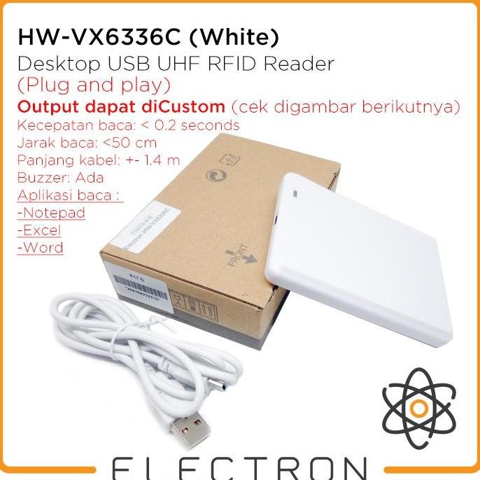 Jual Hw-Vx6336C Uhf Desktop Rfid Usb Reader 24 Hex Iso18000-6C Read Only Ready | Shopee Indonesia