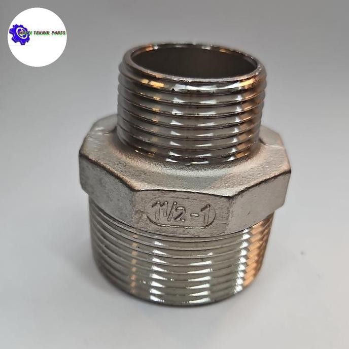 Jual Double Nepel Reducer Stainless 1 1/2" X 1" Inch / V-Sok Nepel ...