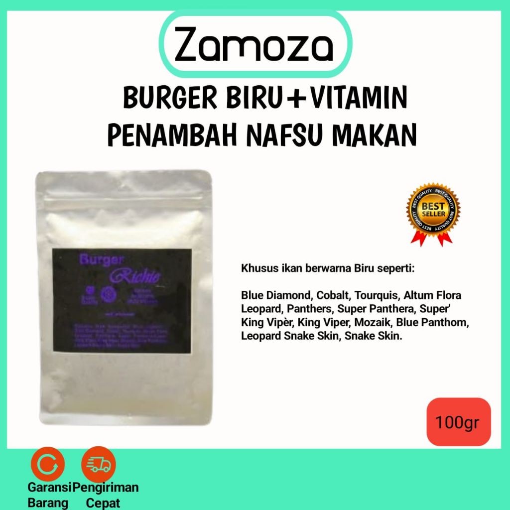 Jual Richie Burger Biru Makanan Ikan Discuss Premium 100 Gr | Shopee ...