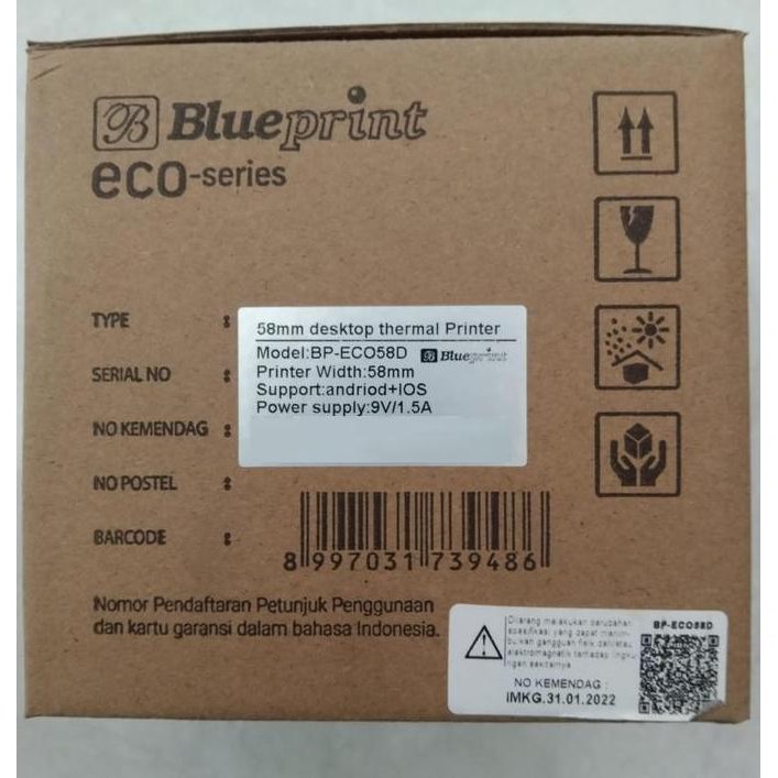 Jual Blueprint Eco 58D (Usb+Bt+Rj11) Printer Bluetooth Thermal Kasir ...
