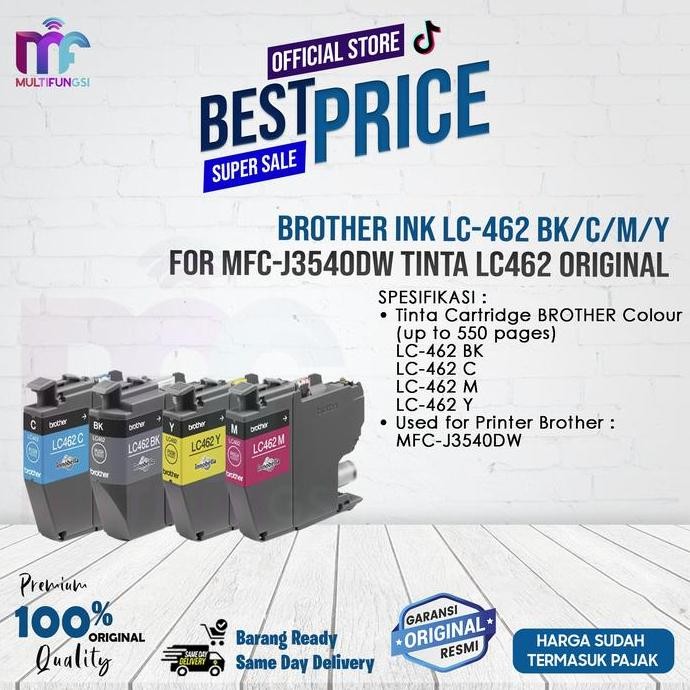 Jual Brother Ink LC-462 BK/C/M/Y for MFC-J3540DW Tinta LC462 Original ...