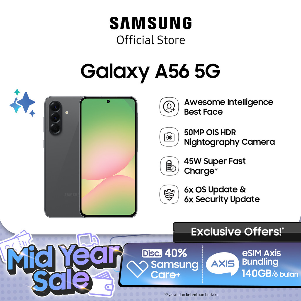Jual Samsung Galaxy A56 5G 8/256GB - Awesome Graphite | Shopee Indonesia