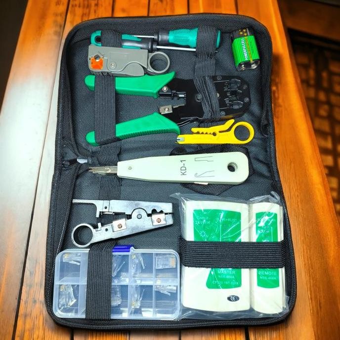 Jual tools set lan crimping rj 45 utp ftp cable / crimping tool set ...