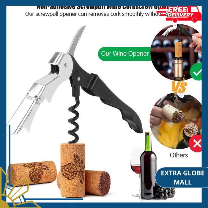 Jual ALAT PEMBUKA TUTUP BOTOL WINE BOTTLE OPENER STAINLESS STEEL ...