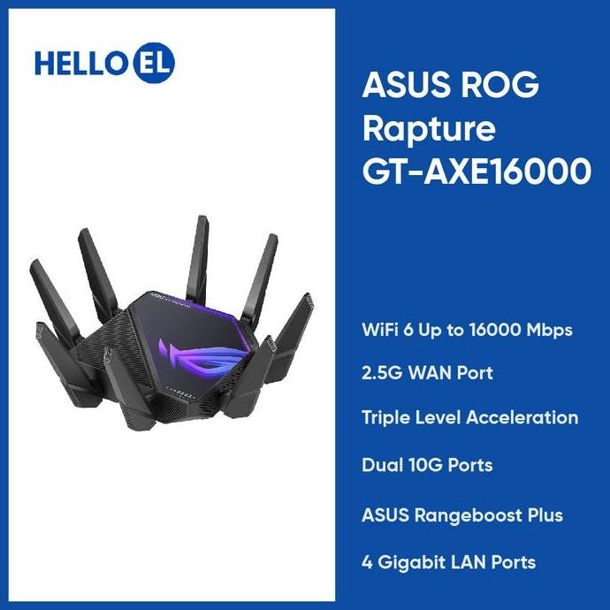 Jual Asus Rog Rapture Gt-Axe16000 Gt Axe16000 Wifi 6E Gaming Router New ...