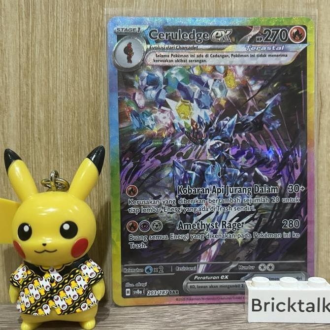 Jual Kartu Pokemon TCG sv8a Ceruledge ex Terastal SAR 203/187 Trading ...