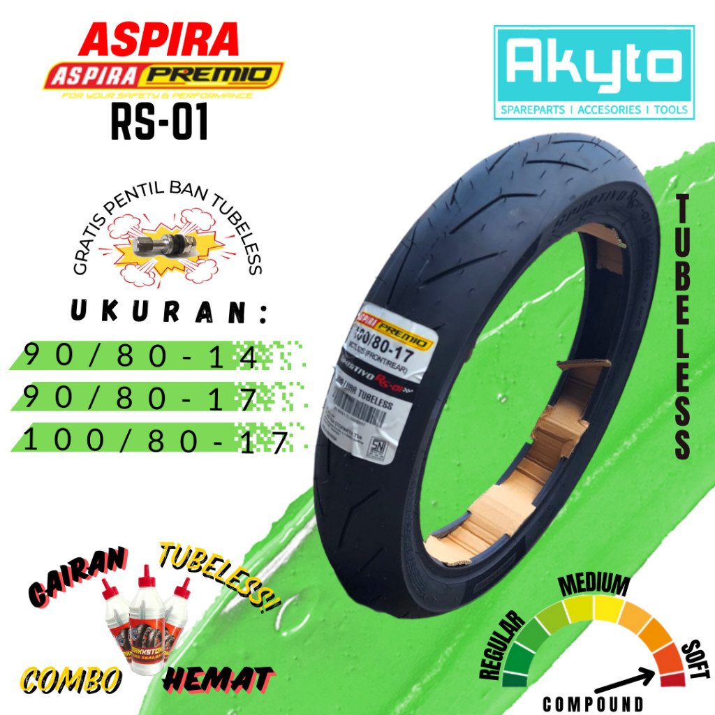 Jual BAN ASPIRA PREMIO RS-01 / RS01 / BAN TUBELESS /BAN BALAP / SOFT ...