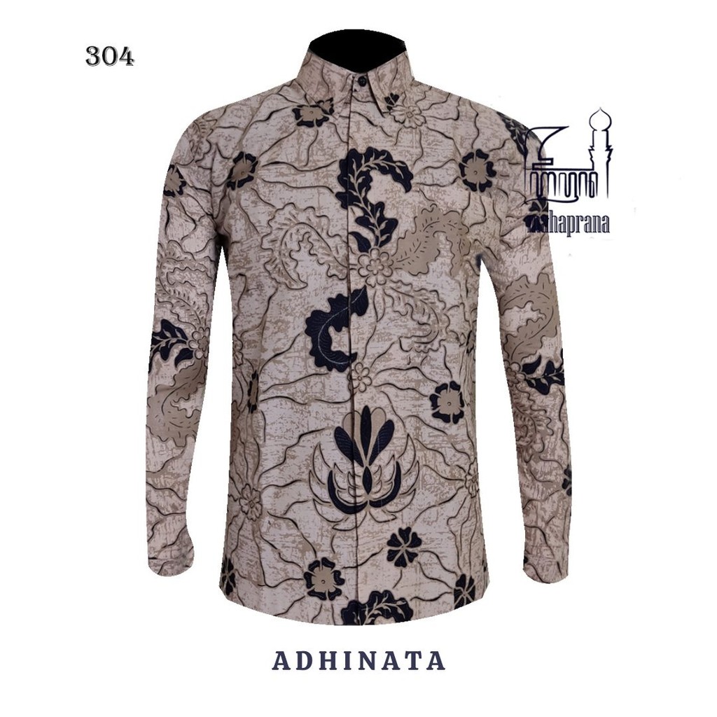 Jual Batik Mahaprana Motif Adhinata Kemeja Batik Pria Lengan Panjang dan Pendek Slimfit Full ...