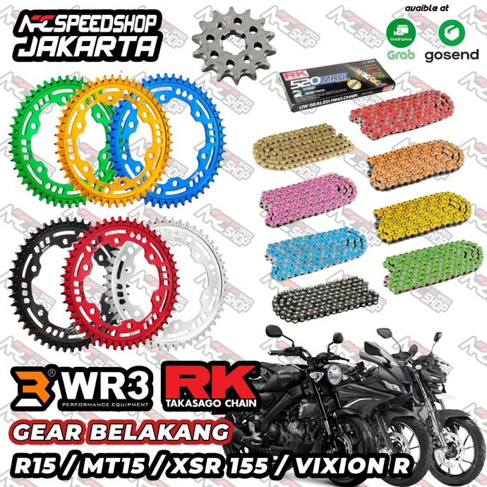 Jual Gear Set Wr3 R15 V3 Xsr155 Mt15 Rantai Rk Chain 428 - 130L Klo ...