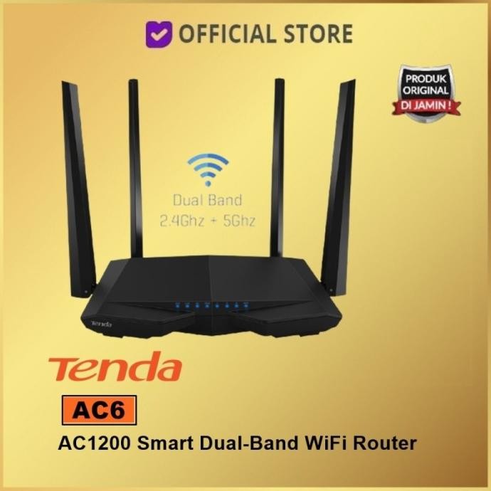 Jual Tenda Ac6 Dual Band Ac1200 Mu-Mimo Wifi Wireless Router Ac 6 Ac ...