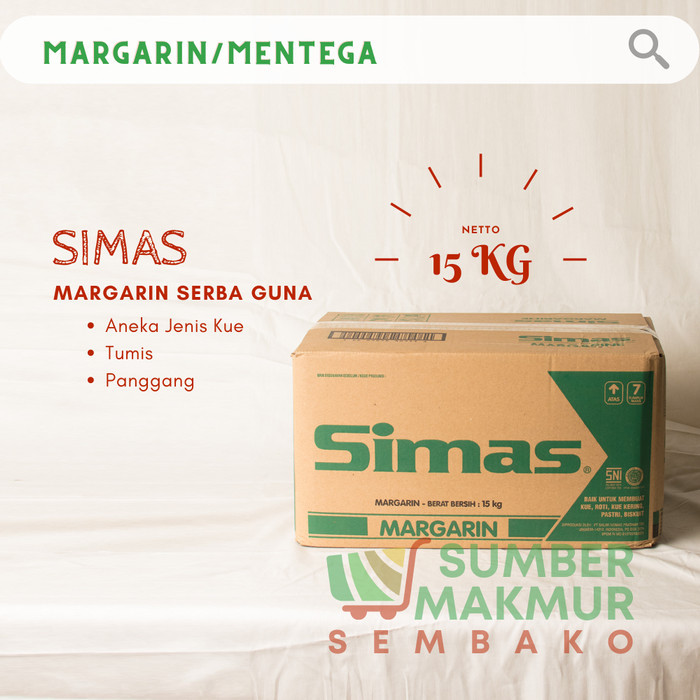 Jual Simas Margarine Serbaguna 15Kg /Aneka Jenis Kue/ Mentega | Shopee ...