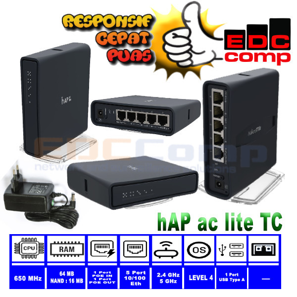 Jual Mikrotik Rb952Ui-5Ac2Nd-Tc Router Wireless Hap-Ac-Lite-Tc | Shopee ...