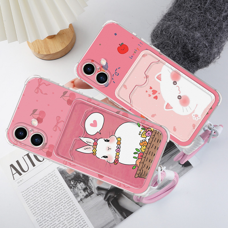Jual Kucing Kelinci Lanyard Card Holder Soft Case Hp Oppo A60 Reno 11F ...
