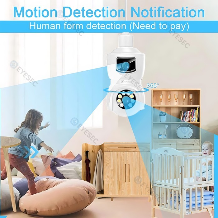 Jual Cctv Bohlam Eyesec Dual Lens 4Mp 6Mp Fhd 2K Ptz Smart Ip Camera ...