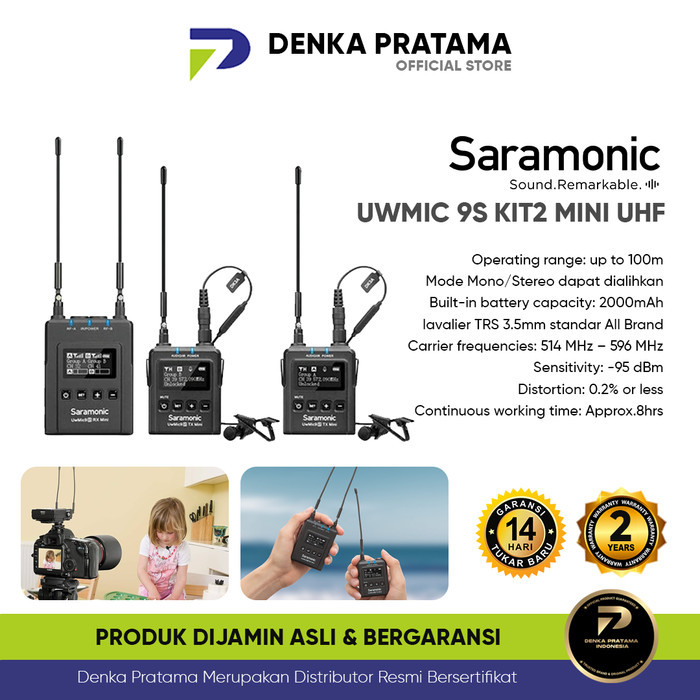 Jual Saramonic UwMic9S Kit2 Mini UHF Wireless Microphone System Kit 2 ...