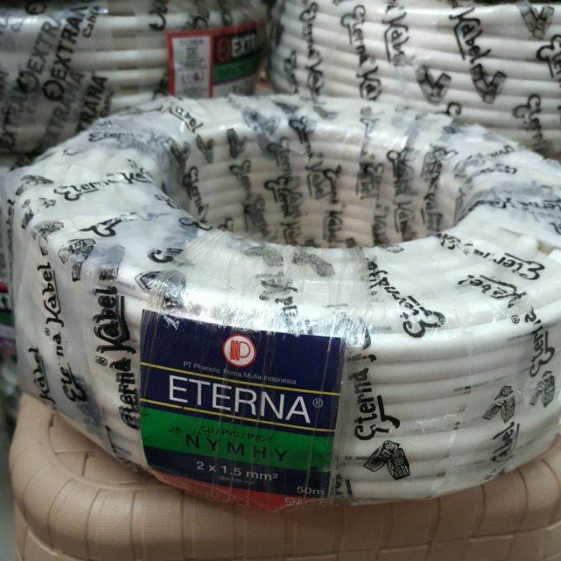 Jual NYYHY 2x1,5 mm eterna 50 meter kabel serabut listrik isi 2 besar 1,5mm SNI | Shopee Indonesia