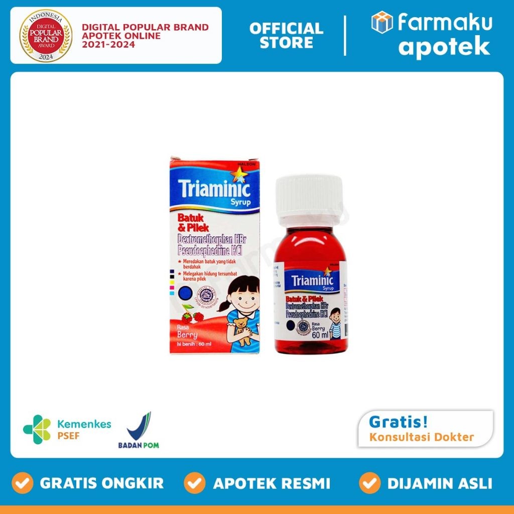 Jual Triaminic Batuk & Pilek Berry Syrup 60 ml - BYM | Shopee Indonesia