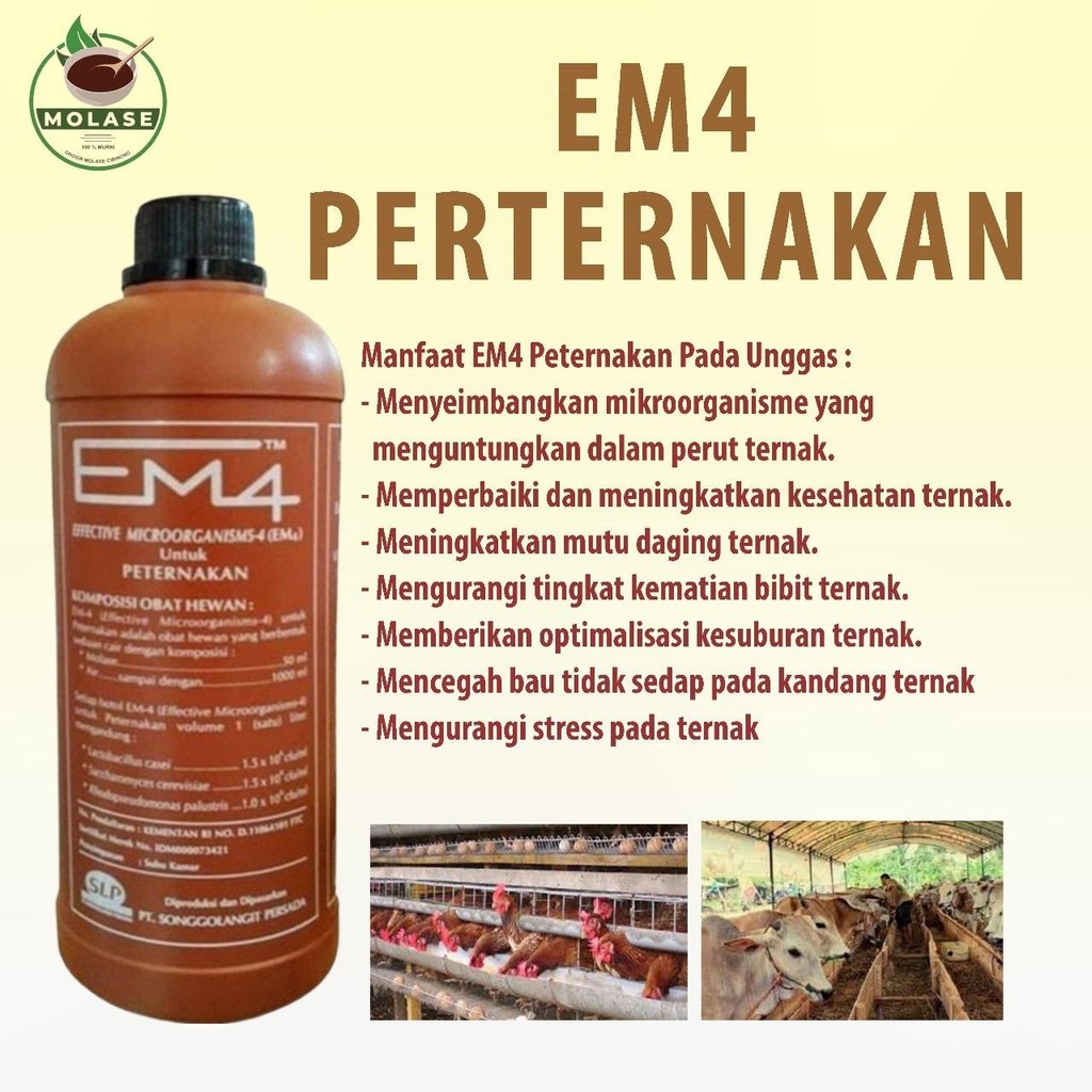 Jual Pupuk Organik EM4 Peternakan 1 Liter EM 4 Obat Kesehatan Ternak ...