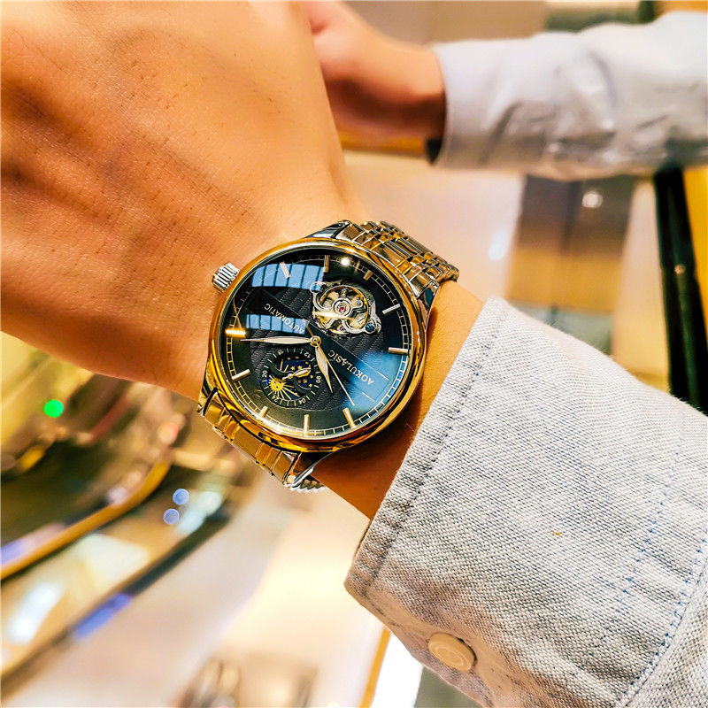 Jual Jam Tangan Mekanis Otomatis Penuh Jam Tangan Skeleton Dua Sisi Jam ...