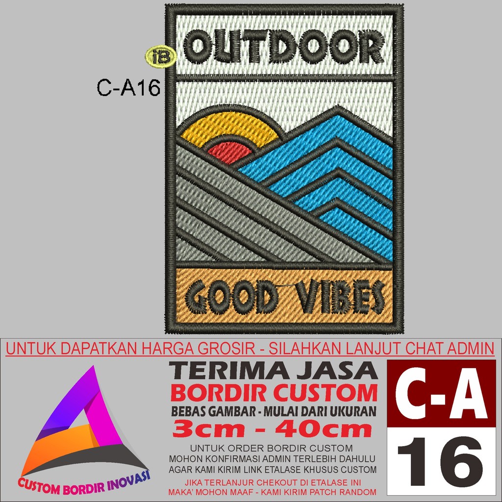 Jual PATCH BORDIR LOGO OUTDOOR GOOD VIBES C-A16- CUSTOM BORDIR INOVASI ...