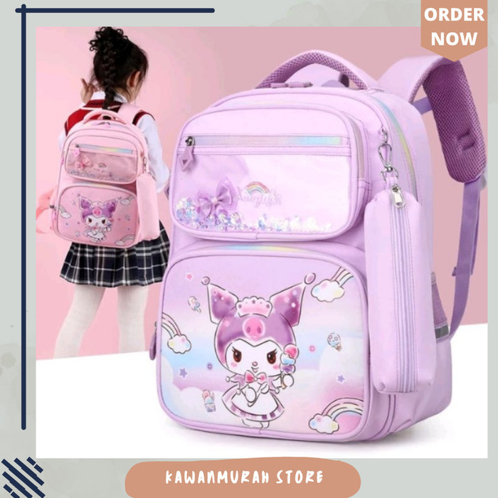 Jual Tas Ransel Soft Purple Kuromi Trendy / Tas Kuromi Anak Sekolah Lucu | Shopee Indonesia