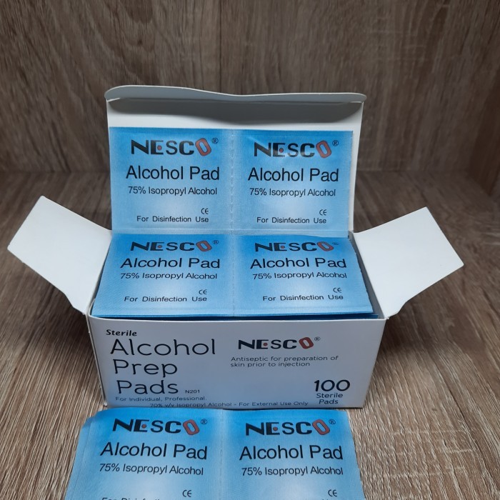 Jual ALKOHOL PADS ALKOHOL PAD STERILE ISI 100 PADS TISU ALKOHOL NESCO (70%) | Shopee Indonesia