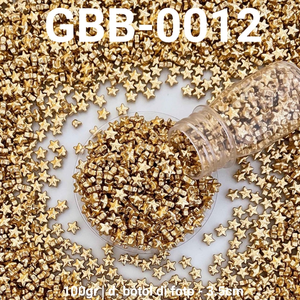 Jual GBB-0012 Sprinkles sprinkle springkel 100 gram bintang star gold ...