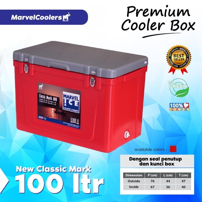 Jual COOLBOX / COOLBOX MARVEL 100 LITER + SEAL + ENGSEL + PENGUNCI ...