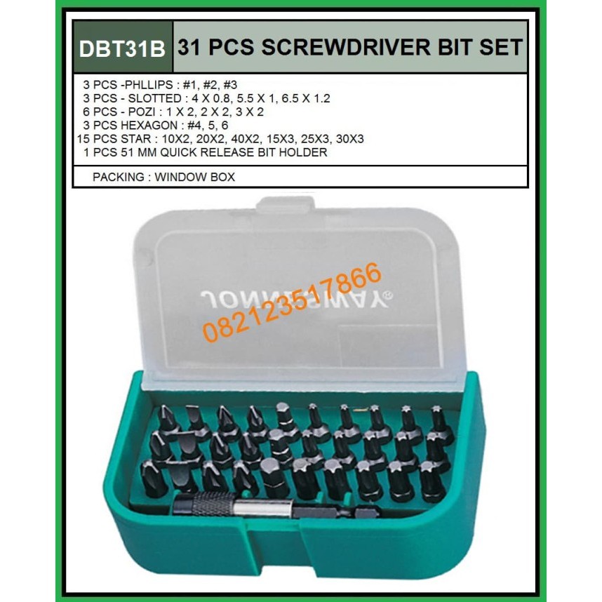 Jual JONNESWAY SCREWDRIVER BIT SET 31 PCS ( DBT31B ) | Shopee Indonesia