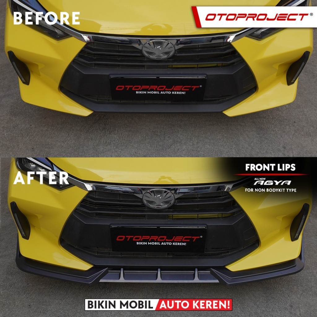 Jual Otoproject - Front Lips A.N Agya 2023 Matte Black | Lips Bumper ...