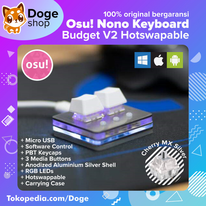 Jual Osu! Nono Keyboard Budget Edition V2 Mechanical Cherry Hot ...