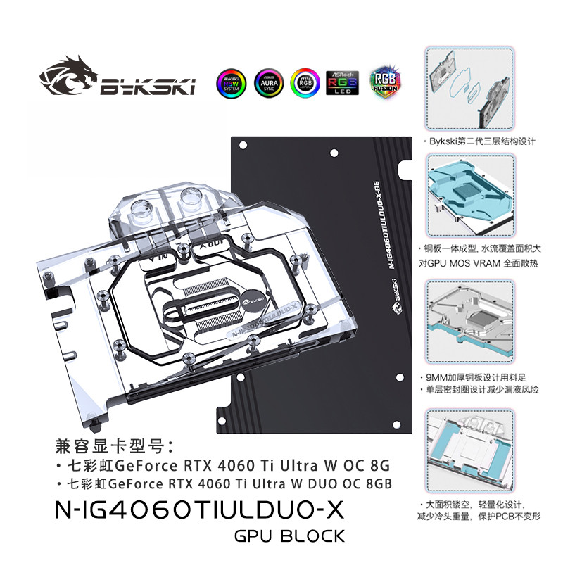 Jual TZT GPU Block Use for Colorful GeForce RTX 4060 Ti Ultra W OC 8G ...