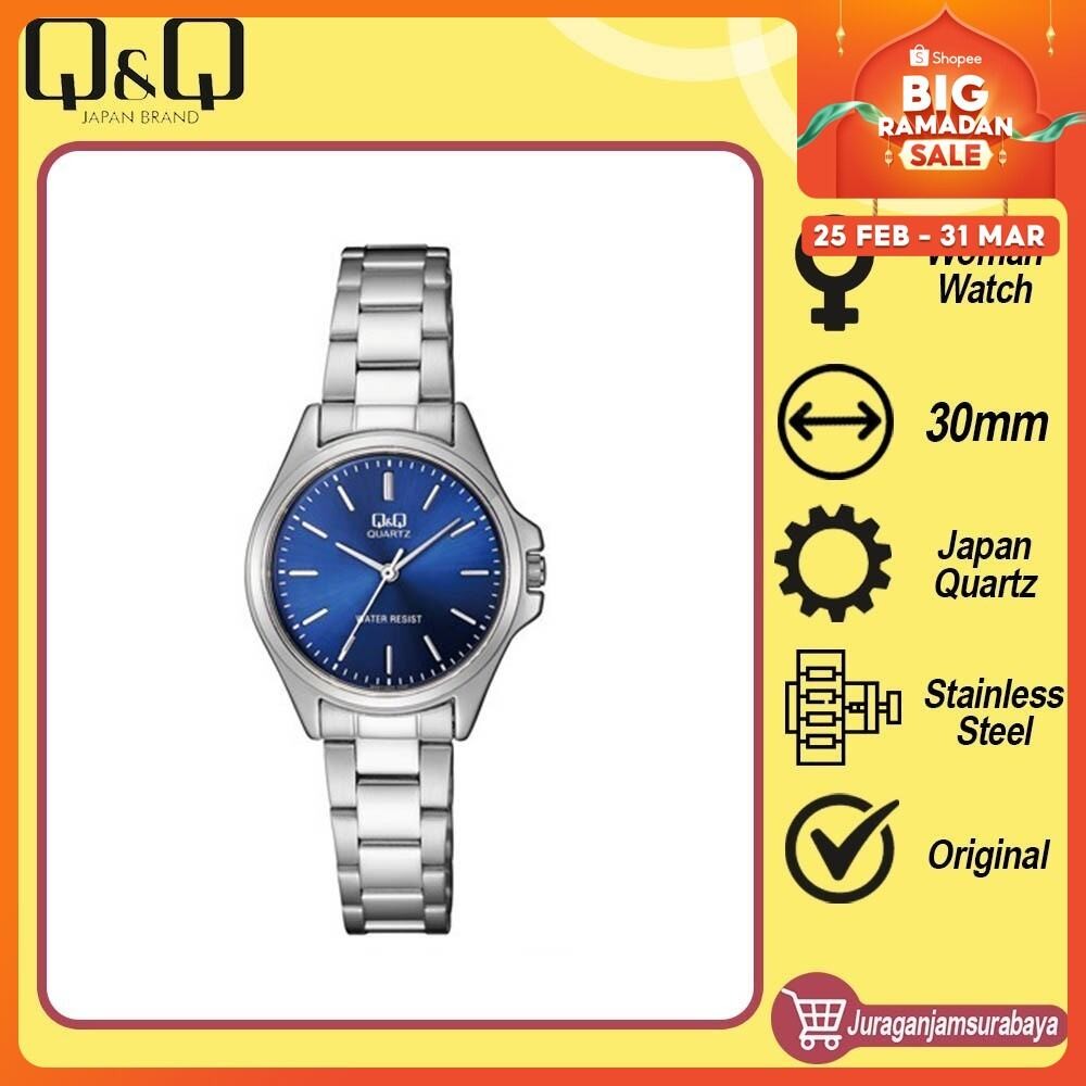 Jual Jam Tangan Original Berkualitas Q&Q QA07 Analog Stainless D30mm | Shopee Indonesia