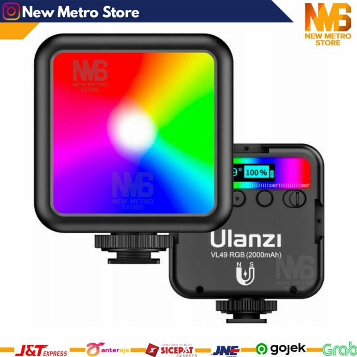 Jual ULANZI VL49 RGB Light LED Lampu Portable Magnetic Video Photo Camera | Shopee Indonesia