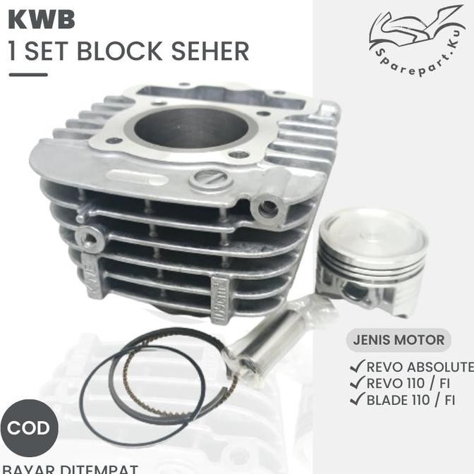 Jual (GROSIR) KOMPLIT BLOK SEHER REVO ABSOLUTE ABS REPO FIT KARBU BLADE 110CC LAMA BARU / PISTON ...