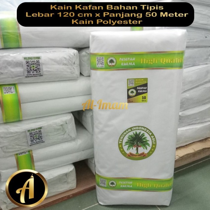 Jual Kain Kafan 1 Roll L-120cm x P-50 Meter Kain Tipis Cap Pelepah ...