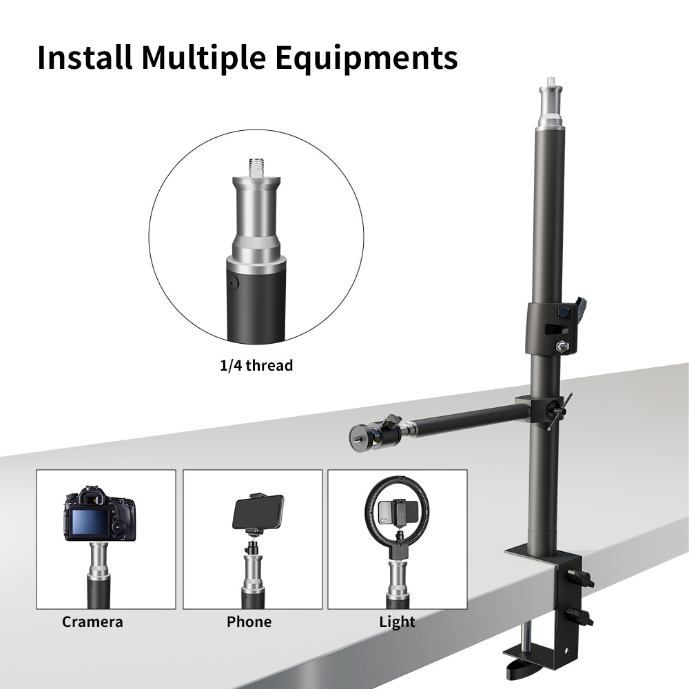 Jual JD Desk Mount C-Stand With Flexible Auxiliary Holding Arm Overhead ...