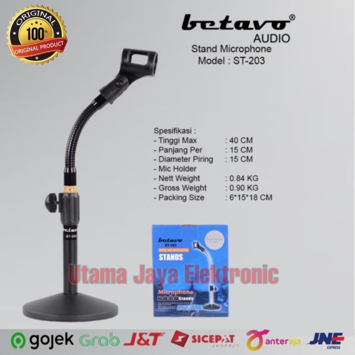 Jual Stand Mic Meja Betavo ST-203 Standding Microphone | Shopee Indonesia