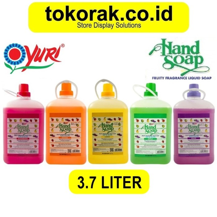 Jual YURI HAND SOAP JERIGEN 3.7 LITER SABUN CAIR CUCI TANGAN 3,7 ...