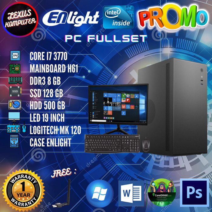Jual Komputer PC Rakitan Kantor Office Core I7 3770 RAM 8 GB Full set LX40 Unit Baru - Garansi ...