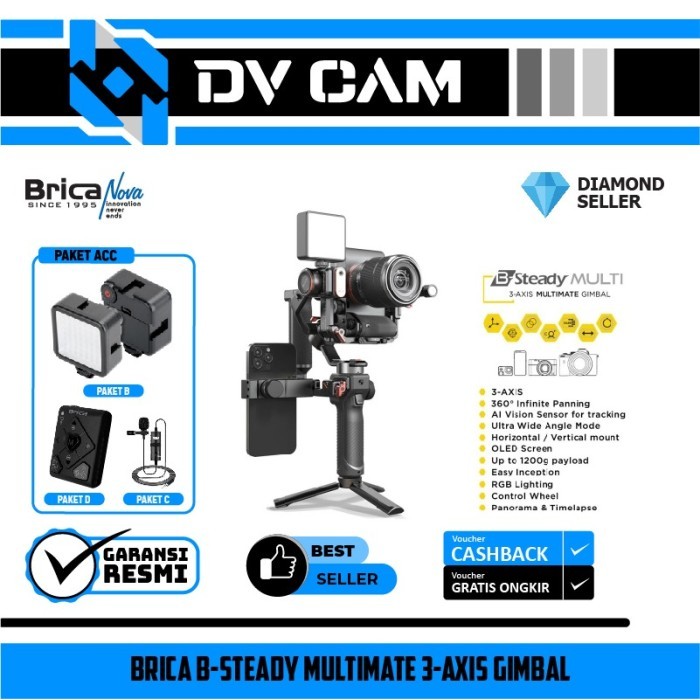 Jual Brica B-Steady Multimate 3 Axis Gimbal Stabilizer - Bsteady Multi ...