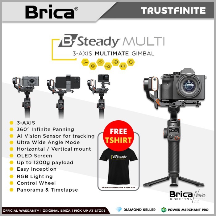 Jual Brica B-Steady / Bsteady Multi 3-Axis Stabilizer Garansi Resmi ...